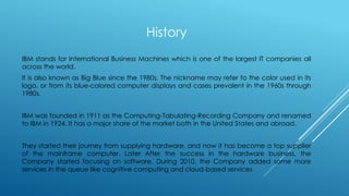 Presentation on IBM for ERP Over View with SAP Integration | PPT