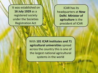 Presentation on icar | PPTX