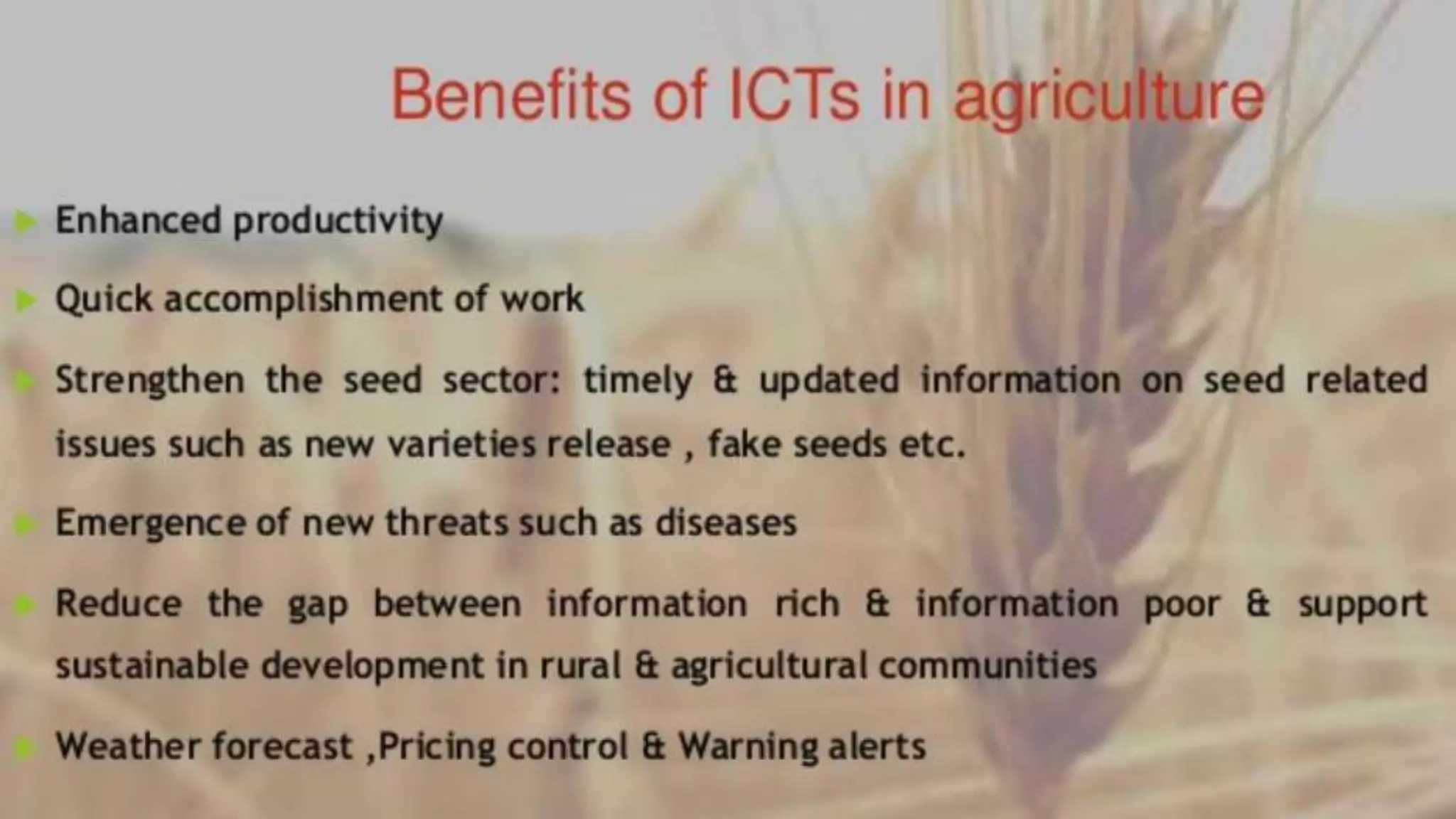 ICT in Agriculture | PPTX