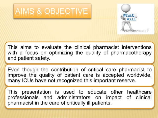 ROLE OF PHARMACIST IN INTENSIVE CARE UNIT | PPTX | Pharmaceutical ...