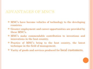 Presentation on mnc | PPT