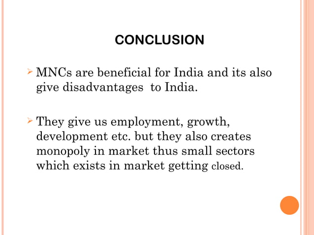 Presentation on mnc | PPT