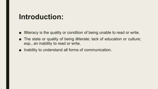 Illiteracy | PPTX