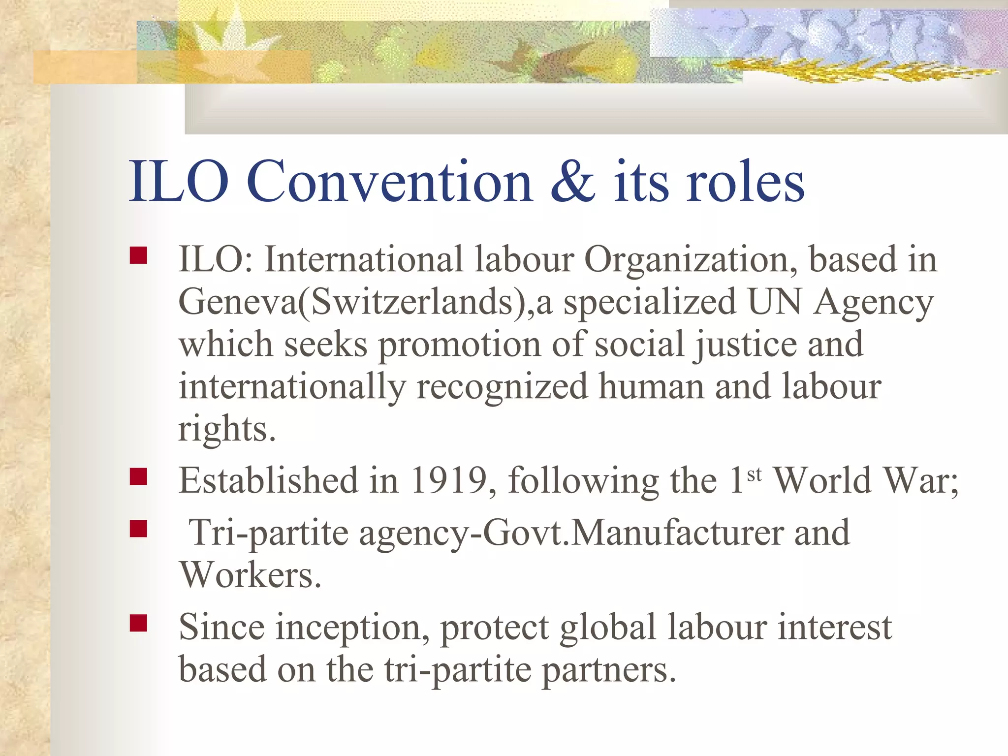 Presentation On Ilo Convention | PPT