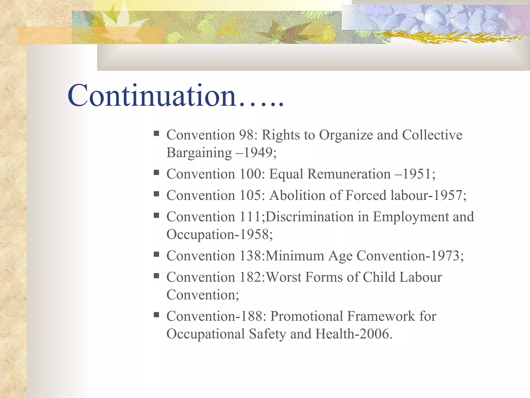 Presentation On Ilo Convention | PPT