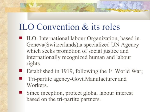 Presentation On Ilo Convention | PPT | Business and Finance