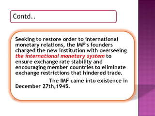 Presentation On Imf | PPT