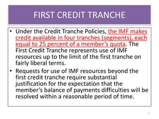 Presentation on imf lending facilities | PPTX | Currencies | Economy