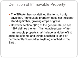 MEANING & CONCEPT OF immovable property | PPTX