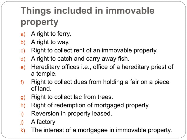 MEANING & CONCEPT OF immovable property | PPTX | Land and Farms | Real ...
