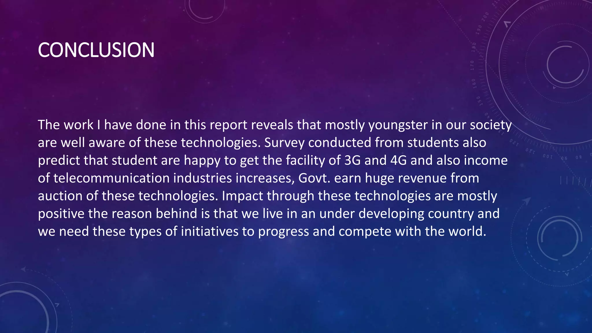 Presentation on impact of 3g and 4g technologies on society | PPTX