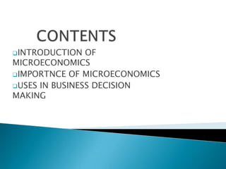 Presentation on importance of microeconomics | PPTX