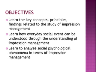 Presentation on impression management | PPTX