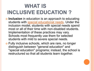 Presentation on inclusive education | PPTX