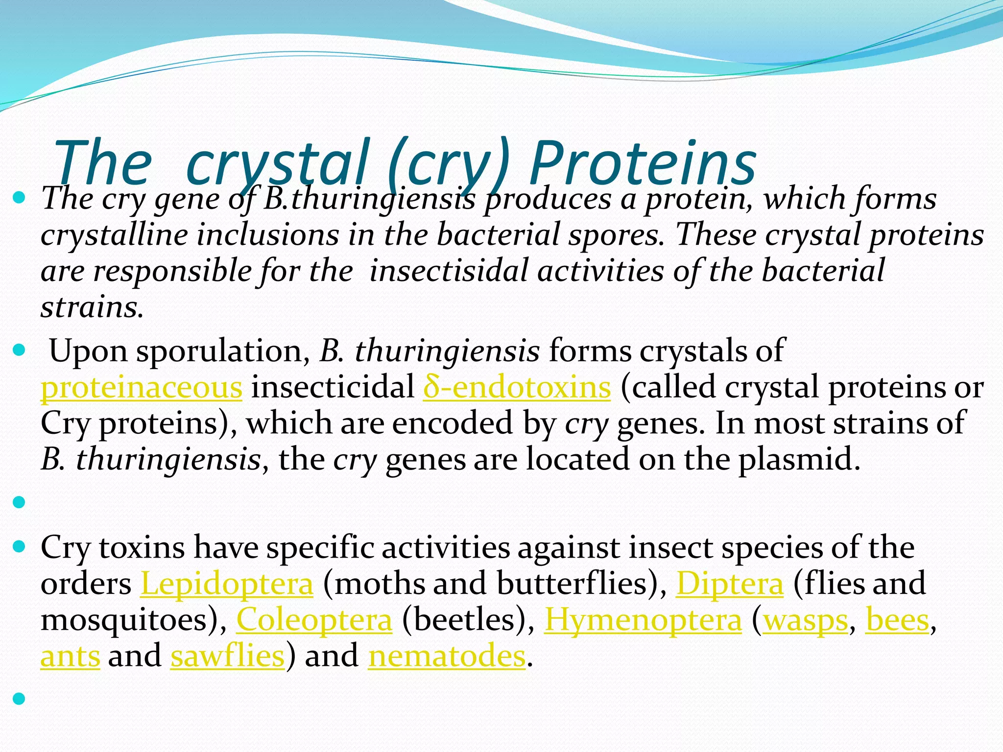 insect resistance plant, bt gene | PPTX