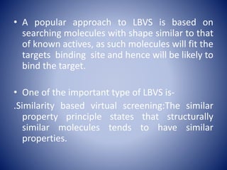 Presentation on insilico drug design and virtual screening | PPTX