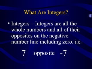 Integers | PPT