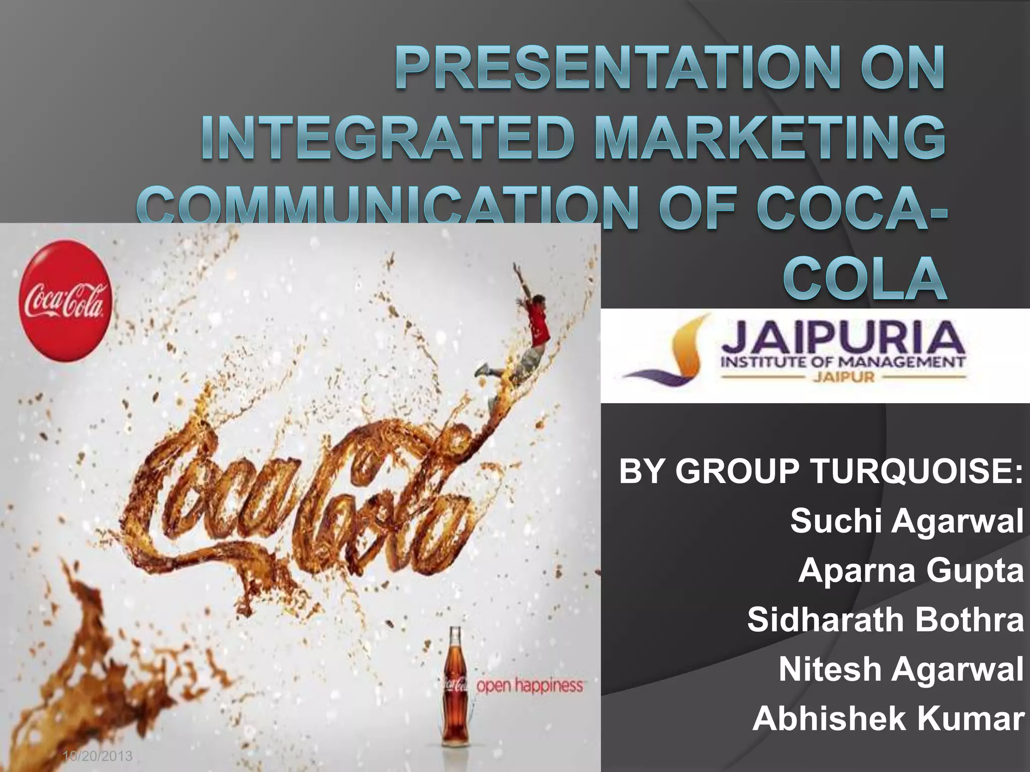Presentation on promotion mix of Coca Cola | PPT