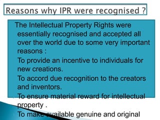 Presentation on intellectual property rights | PPTX