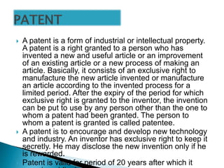 Presentation on intellectual property rights | PPT