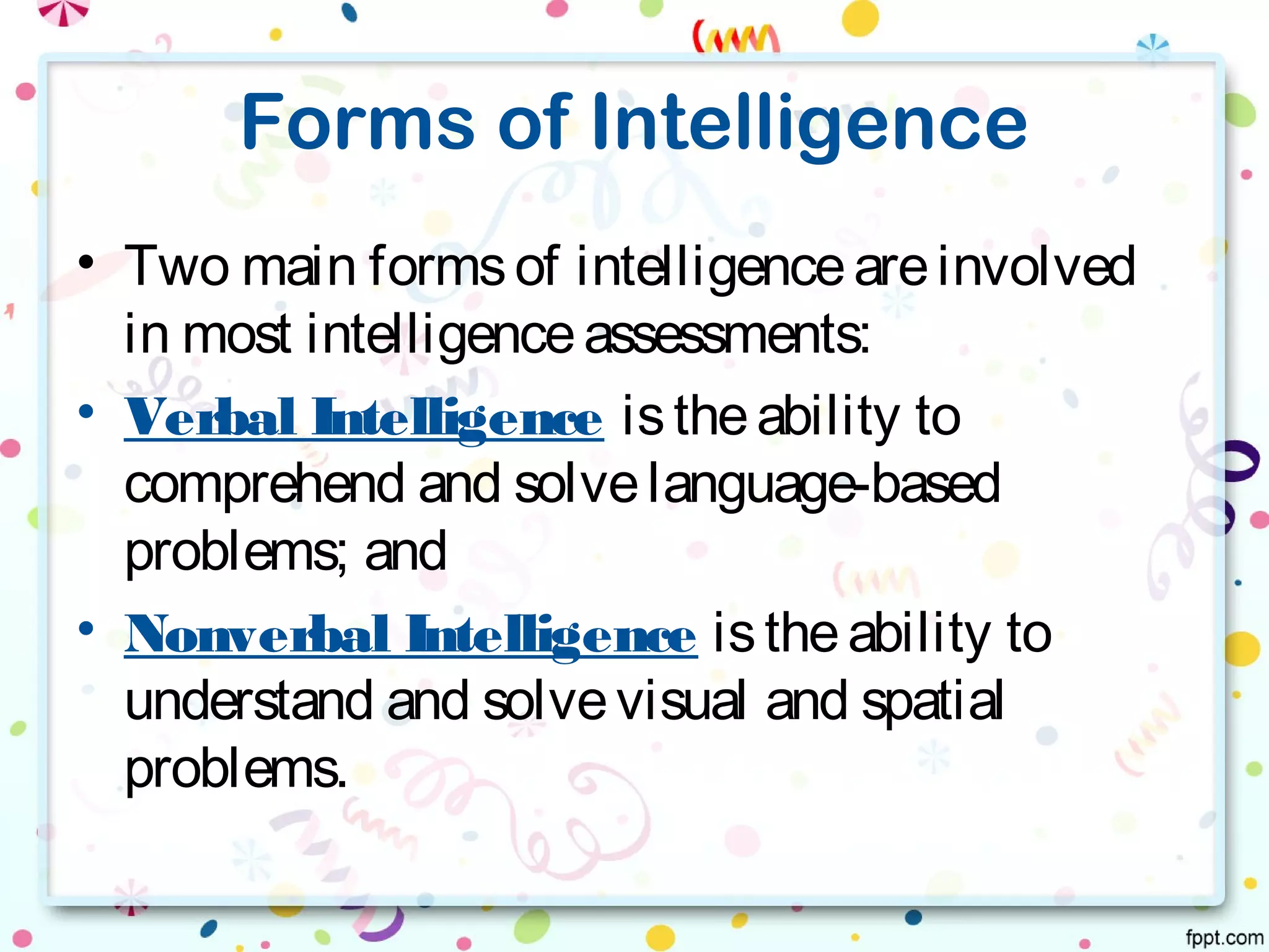 intelligence test | PPT