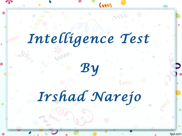 intelligence test | PPT