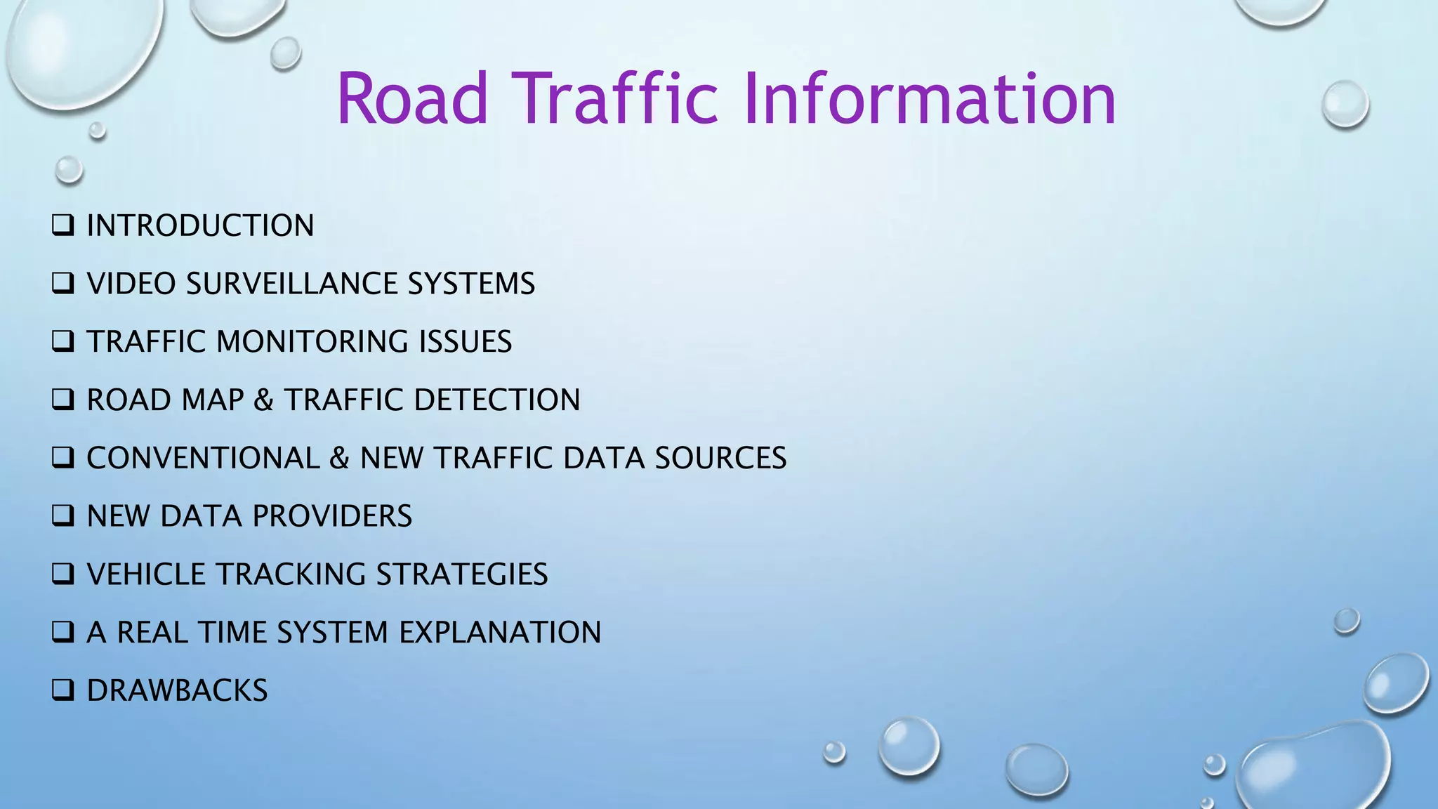 Presentation on intelligent traffic prediction system | PPTX