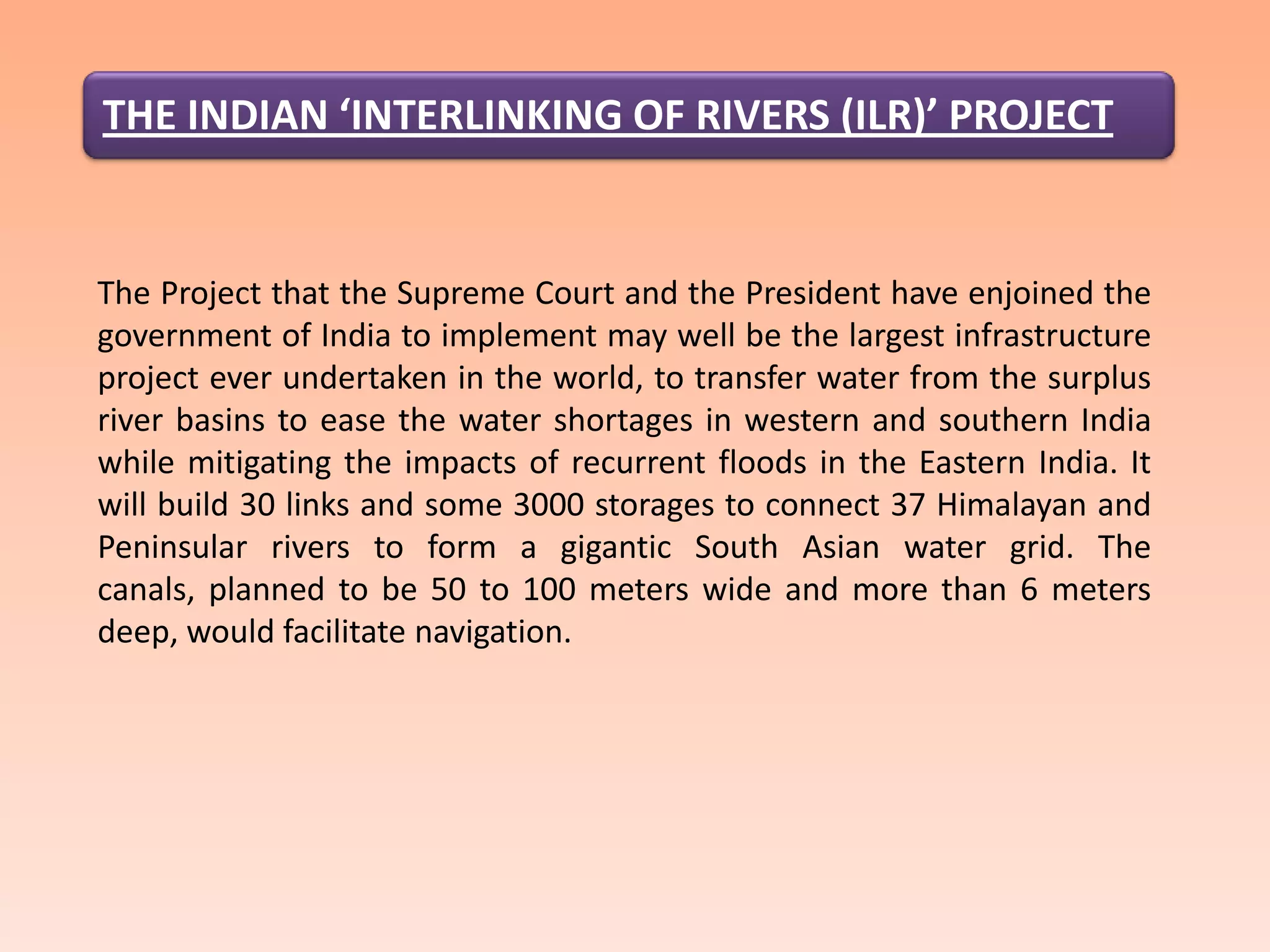 Interlinking of rivers in India | PPTX