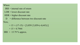 Presentation on Internal Rate of Return (IRR) | PPTX
