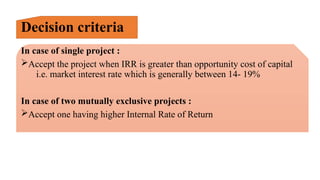 Presentation on Internal Rate of Return (IRR) | PPTX