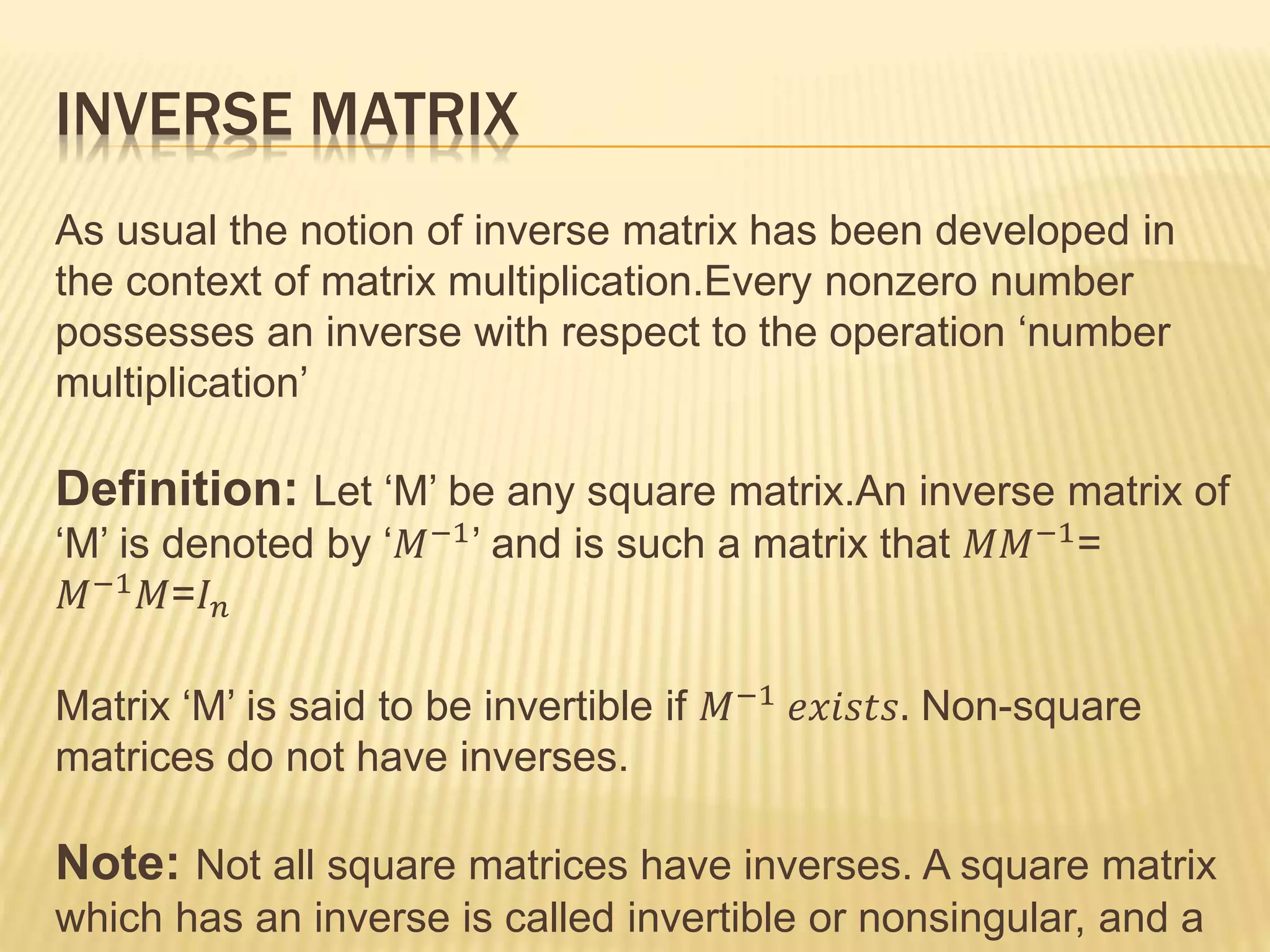 Presentation on inverse matrix | PPTX | Physics | Science