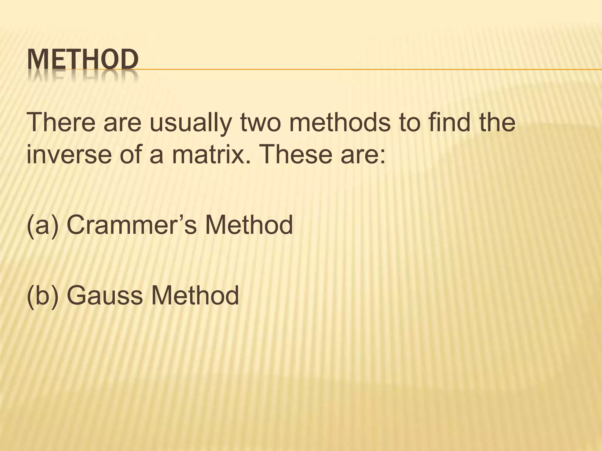 Presentation on inverse matrix | PPTX