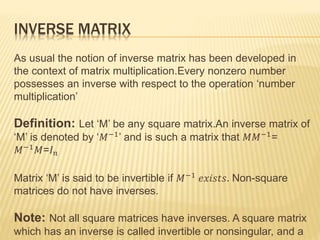 Presentation on inverse matrix | PPTX