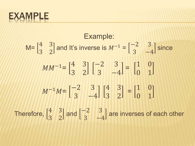 Presentation on inverse matrix | PPT