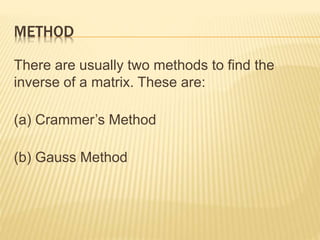 Presentation on inverse matrix | PPTX