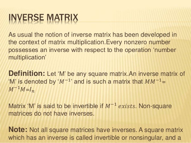 Presentation on inverse matrix