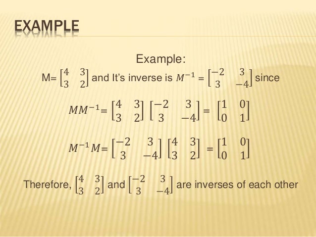 Presentation on inverse matrix