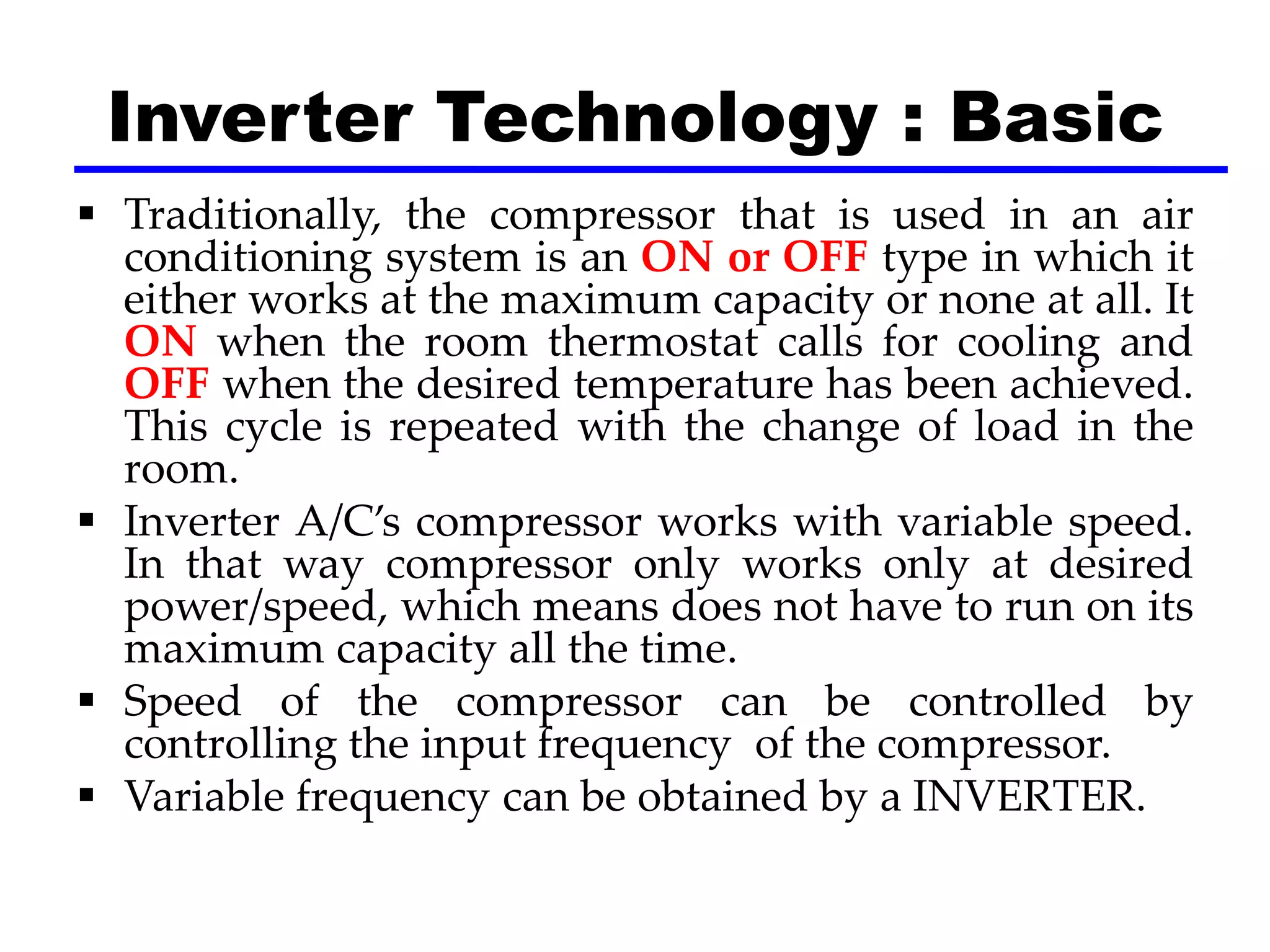 Inverter Technology in Air Conditioners | PPTX