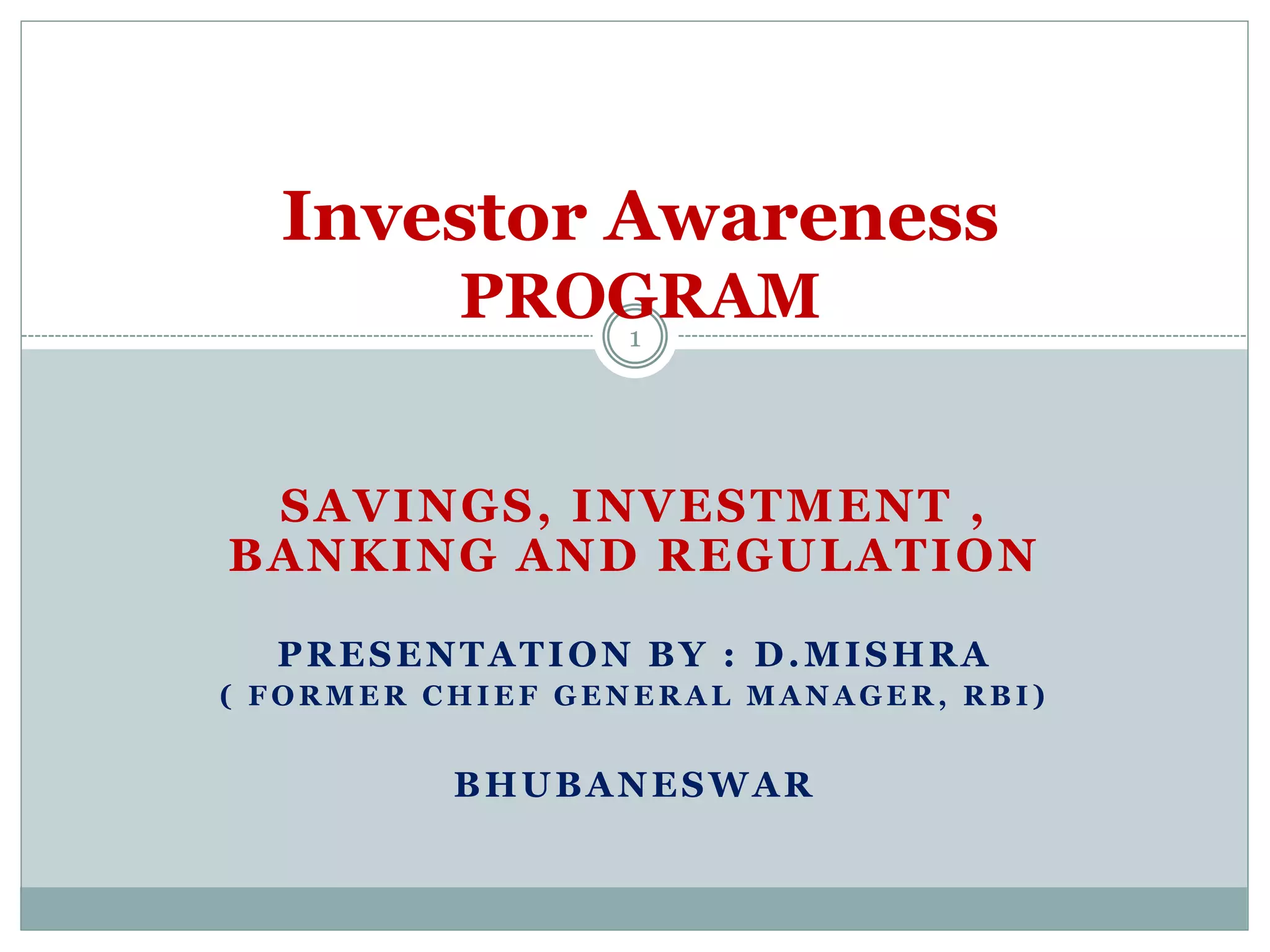 Investor Awareness Program | PPTX