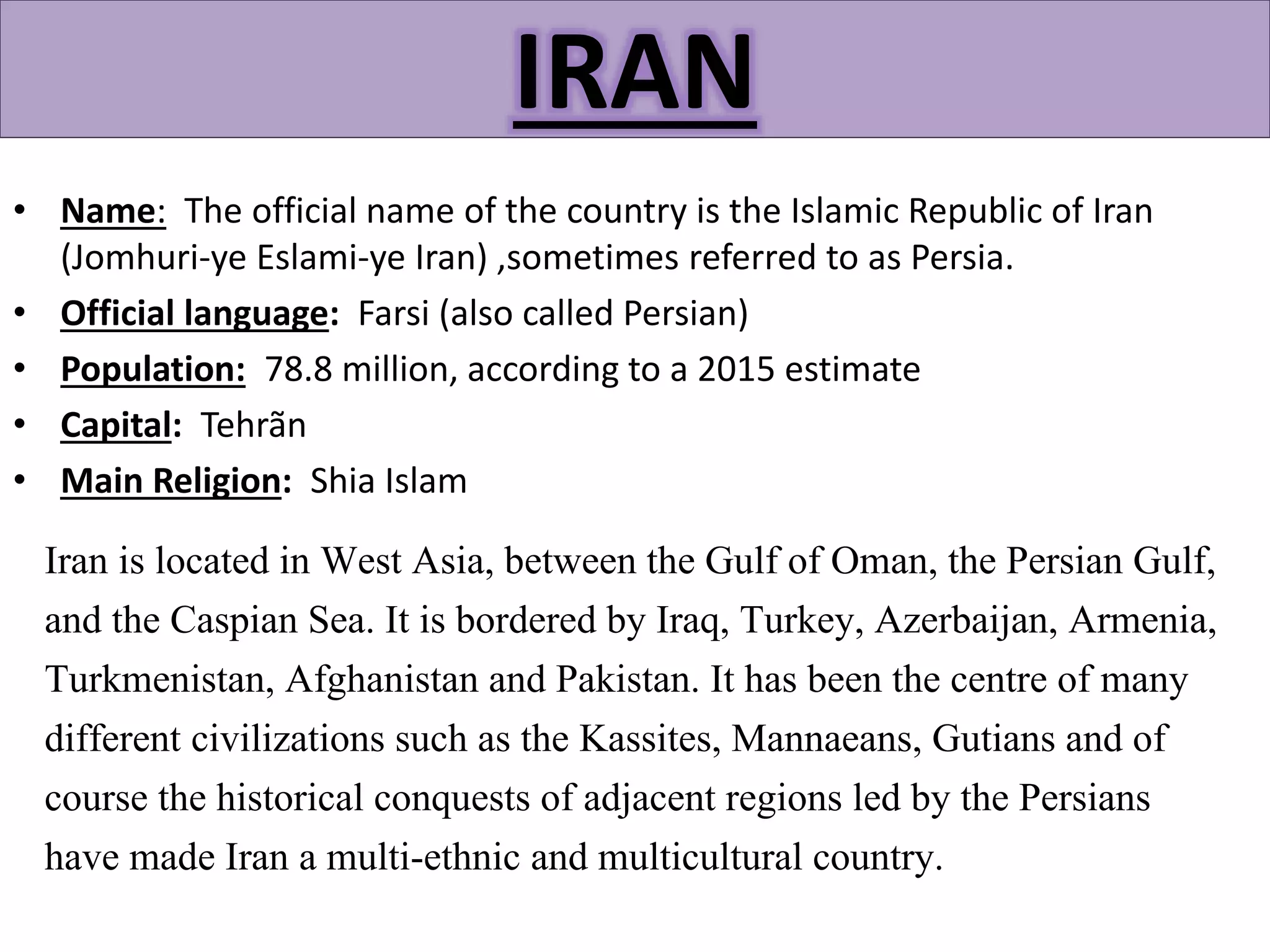 Presentation on iranian culture | PPTX