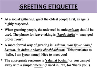 Presentation on iranian culture | PPTX