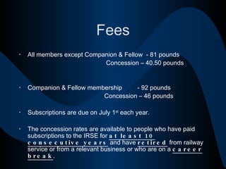 Guidance on IRSE Licensing and Membership | PPT