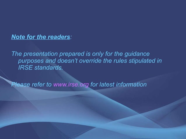 Guidance on IRSE Licensing and Membership | PPT