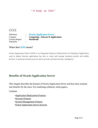 Presentation on Oracle Application Server | PDF
