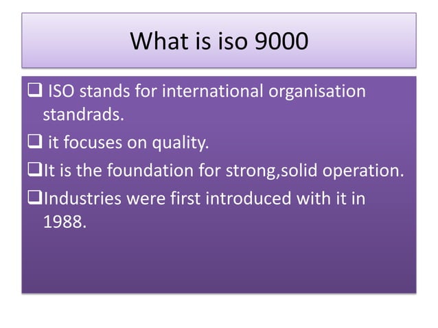 Presentation on iso 9000 | PPT