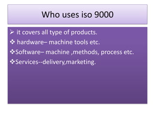 Presentation on iso 9000 | PPT