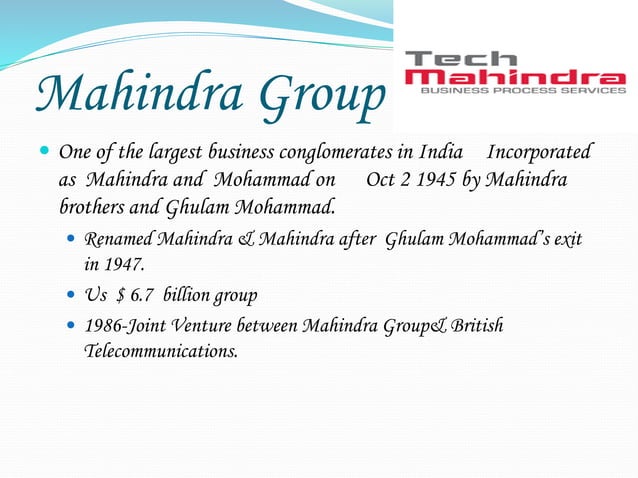 Presentation on IT company(Tech Mahindra | PPTX