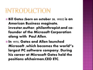 Presentation on Bill Gates | PPT