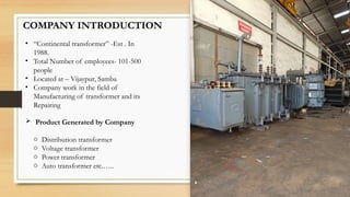 Transformer manufacturing and its assembling | PPTX