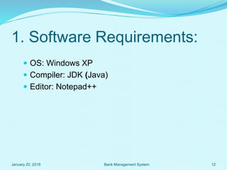 Presentation on java project (bank management system) | PPTX